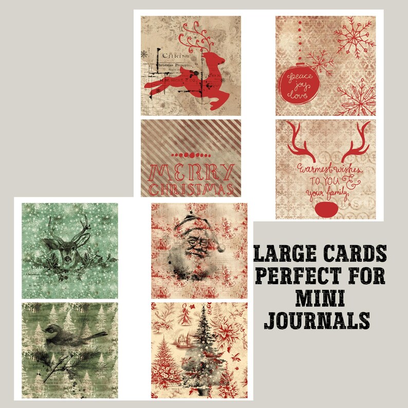 Christmas "yuletide Treasures" Ephemera Digital Kit: Vintage Junk ...