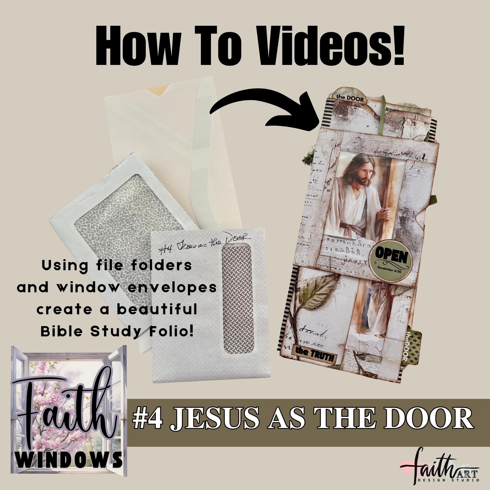 Faith Windows #4 Jesus as the Door Christian Digital Junk Journal Bible ...