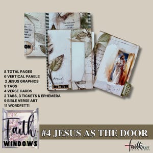 Faith Windows #4 Jesus as the Door Christian Digital Junk Journal Bible ...