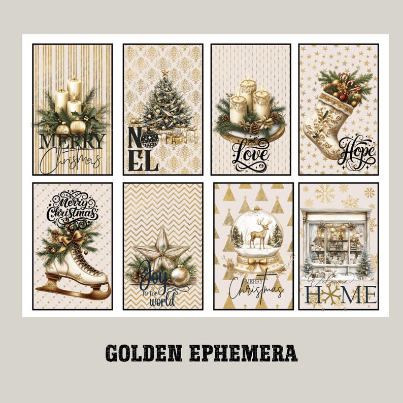 Christmas "yuletide Treasures" Ephemera Digital Kit: Vintage Junk ...