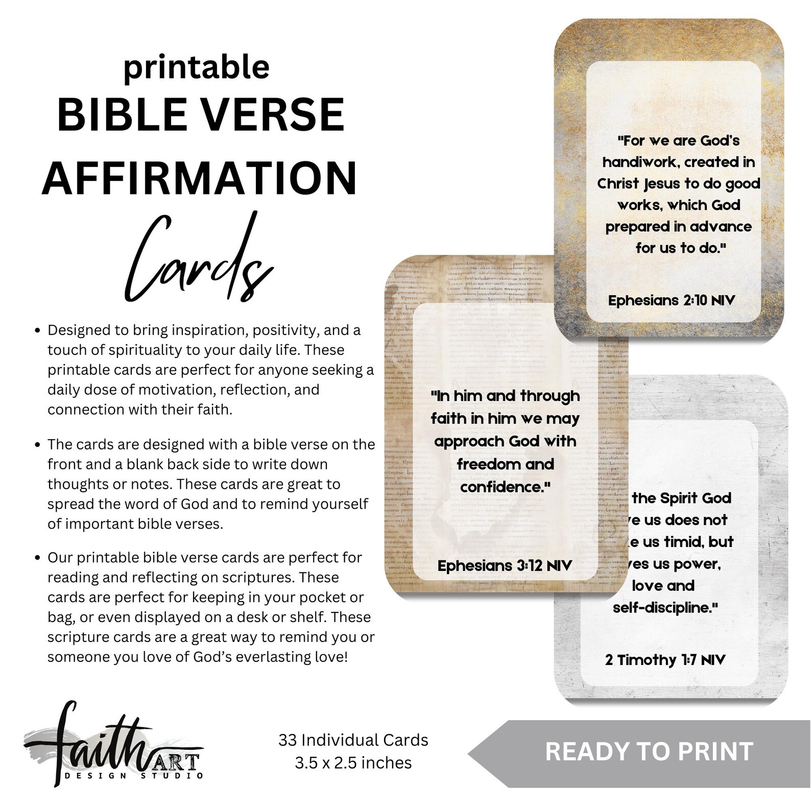 Bible Verse Affirmation Cards Printable Christian Affirmation Cards ...