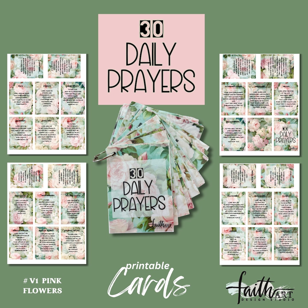 Bible Affirmation Prayer Cards Digital | Printable Christian Cards |30 ...