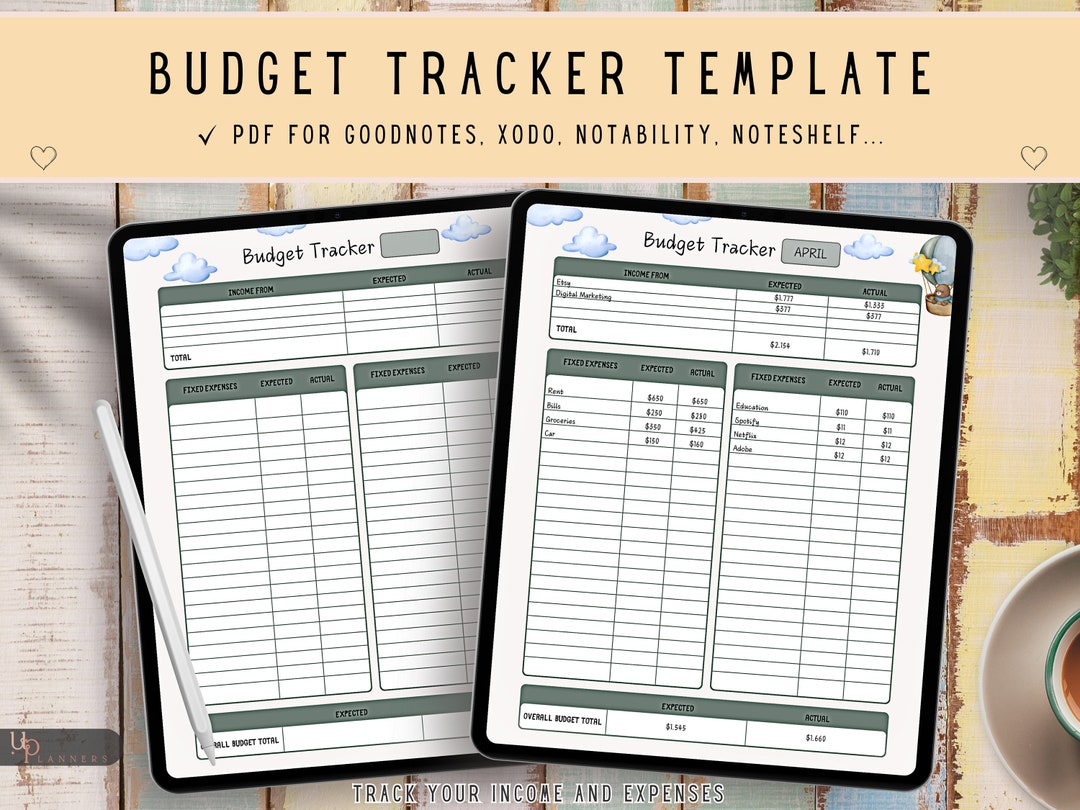 Goodnotes Budget Planner, Cute Digital Budget Template, Goodnotes ...