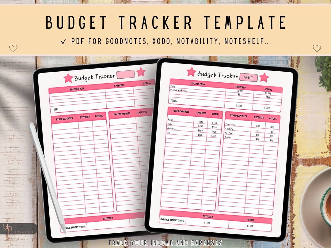 Goodnotes Budget Planner, Planejador digital sem data, Goodnotes ...