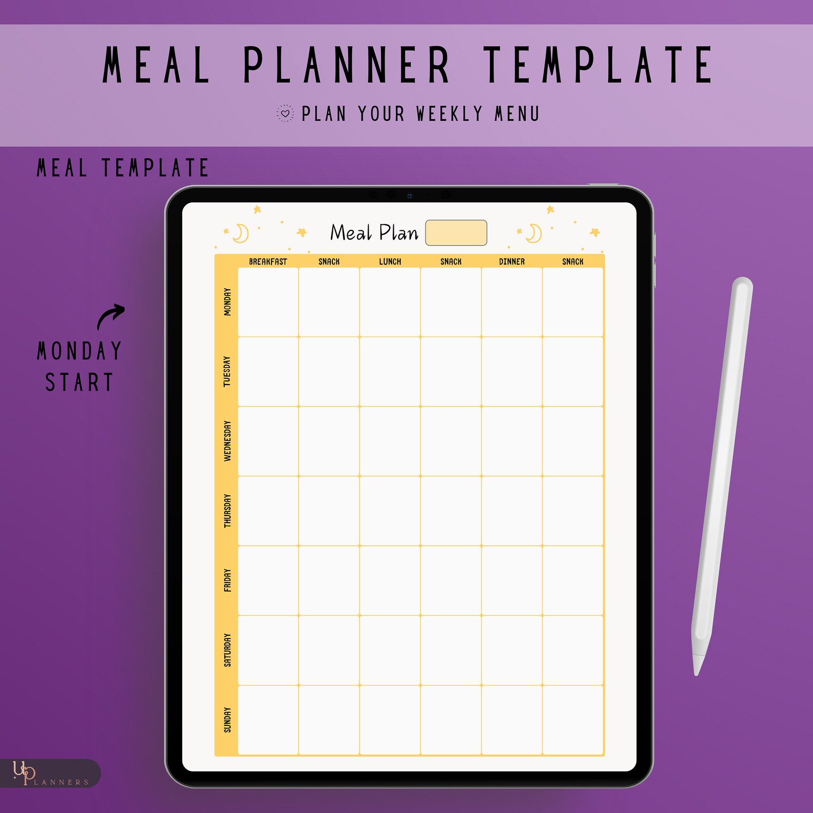 Digital Meal Planner Template: Goodnotes, Notability, Noteshelf (PDF ...