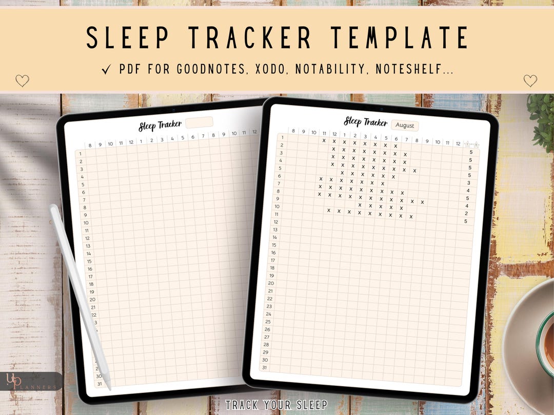 Monthly Sleep Tracker, Sleep Tracker Template, Goodnotes Sleep Tracker ...
