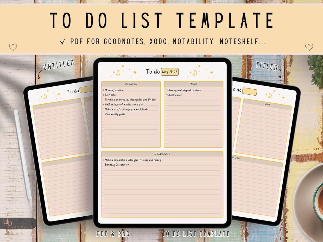 To Do List, Goodnotes Template, Digital Planner, Goodnotes Planner ...