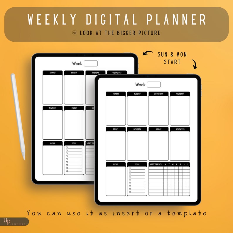 Weekly Planner Goodnotes Template, Digital Planner Pdf, Goodnotes ...