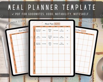 Digital Meal Planner, Meal Planner Goodnotes Template, Meal Plan ...