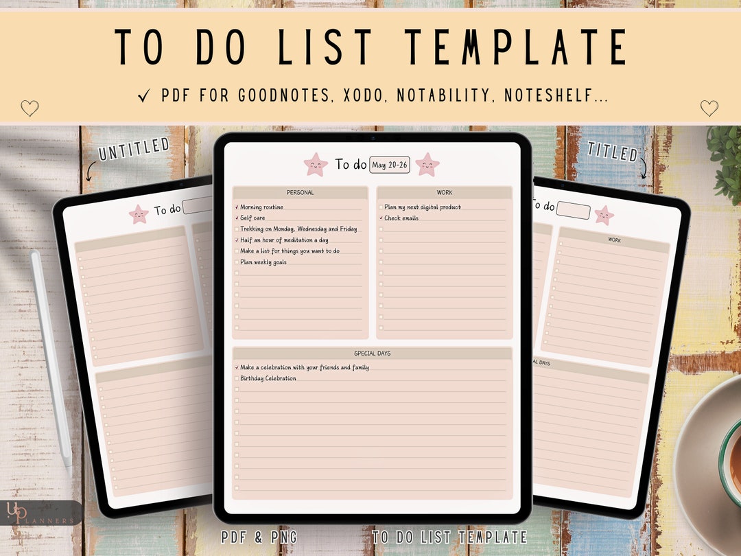 To Do List Goodnotes Template, Digital Planner, Goodnotes Planner ...