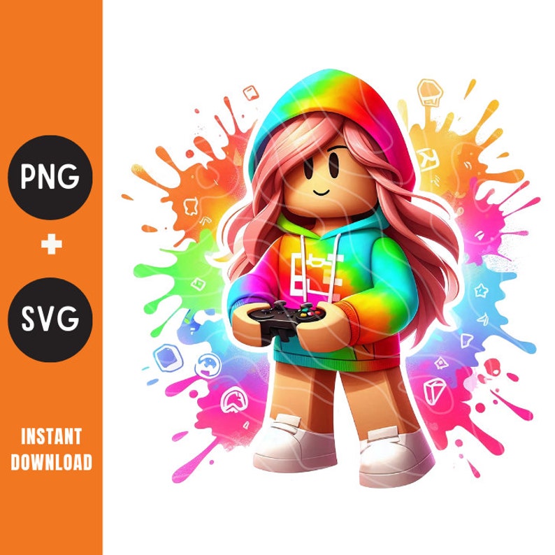 Roblox Girls Gamer Girl Png Images Digital Download Instant Download ...