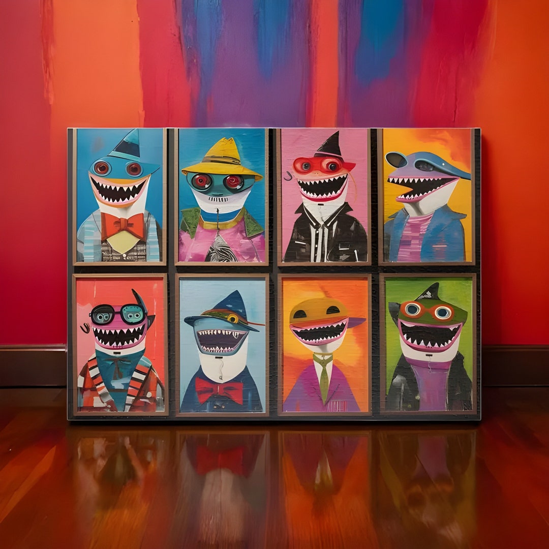 Shark Character Puzzle Fauvist-inspired Adult Puzzle, Precision Art ...