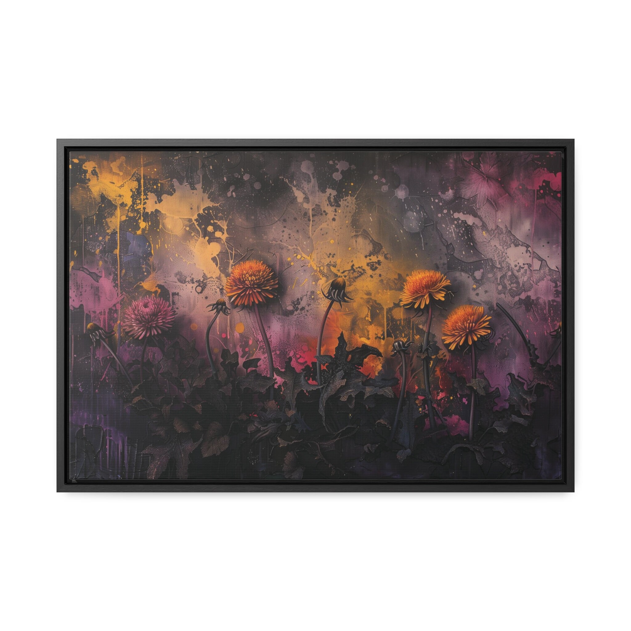 Rustic Scene of Gold Dandelions Gallery Canvas Wraps, Horizontal Frame ...