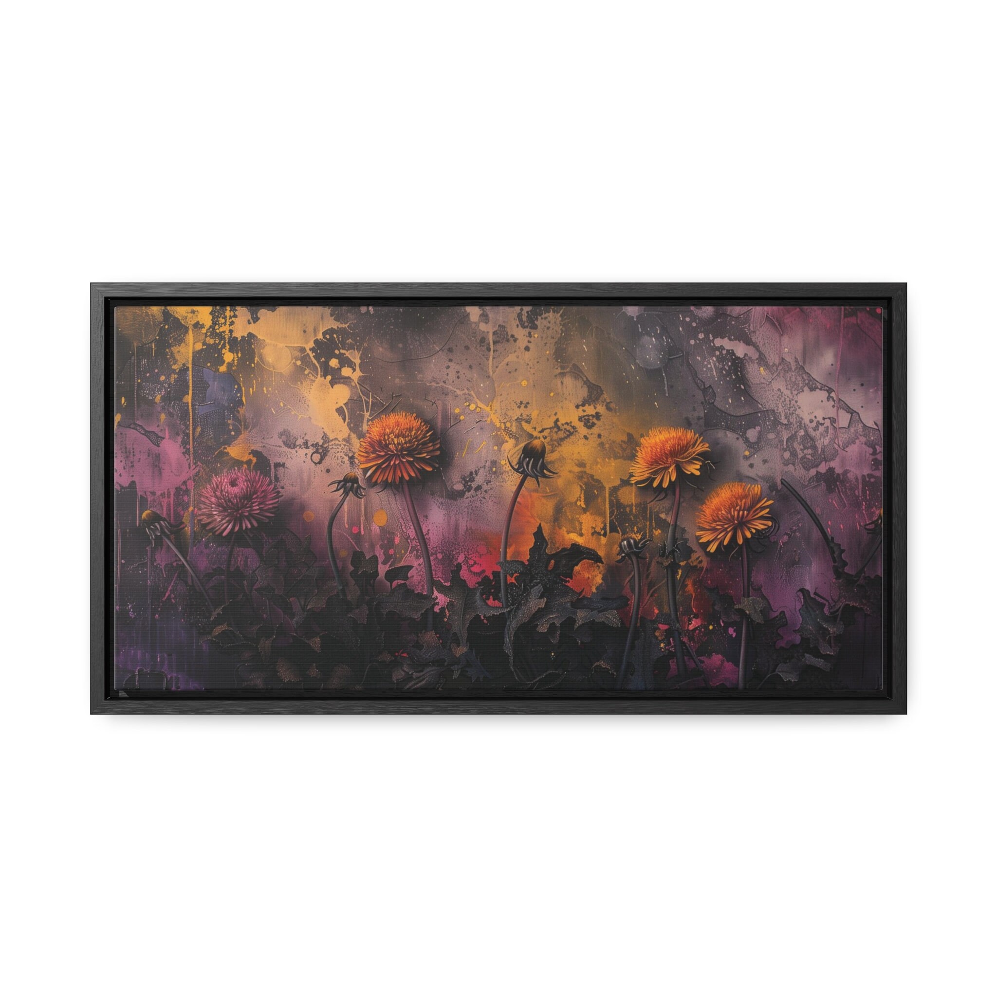 Rustic Scene of Gold Dandelions Gallery Canvas Wraps, Horizontal Frame ...
