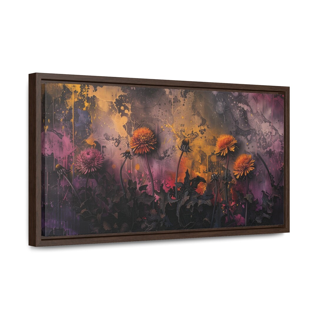 Rustic Scene of Gold Dandelions Gallery Canvas Wraps, Horizontal Frame ...