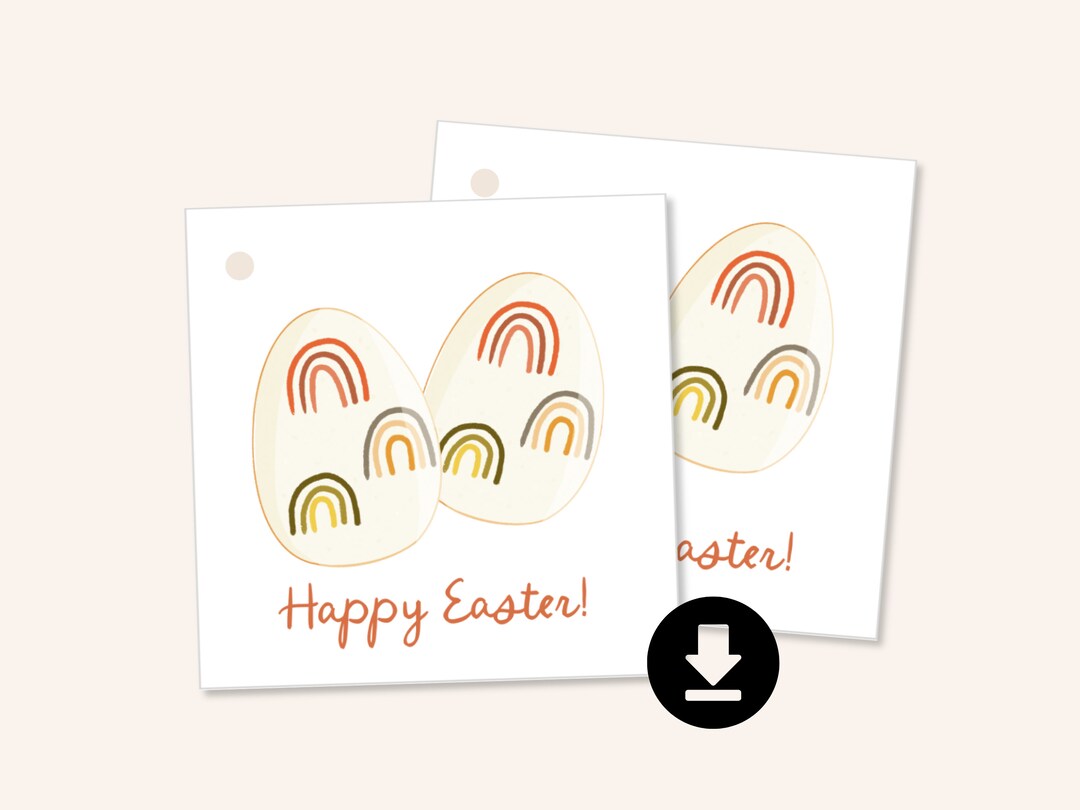 Rainbow Easter Egg Gift Tags, Printable (digital Download) - Etsy
