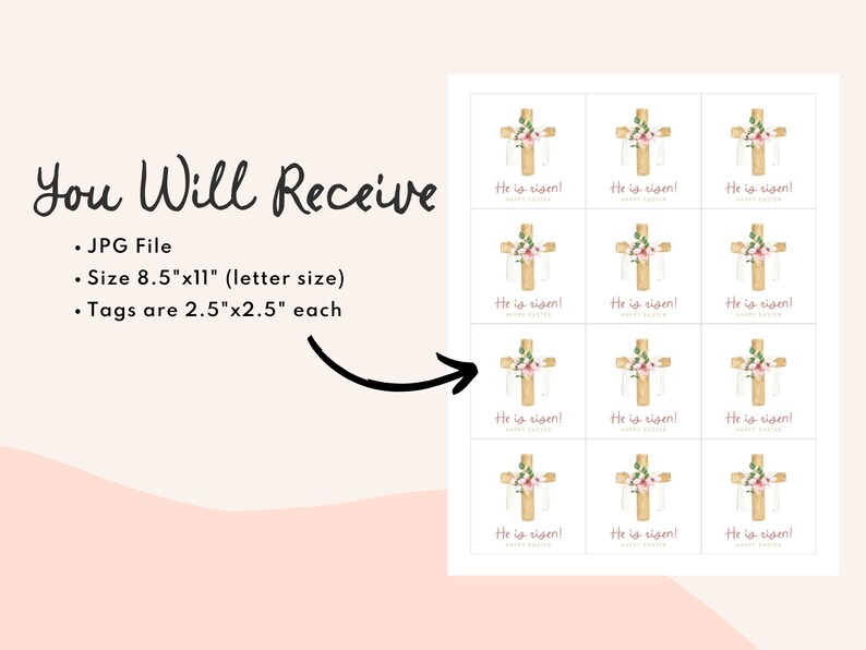 Christian Easter Gift Tags, Printable Christian Easter Tags, Easter ...