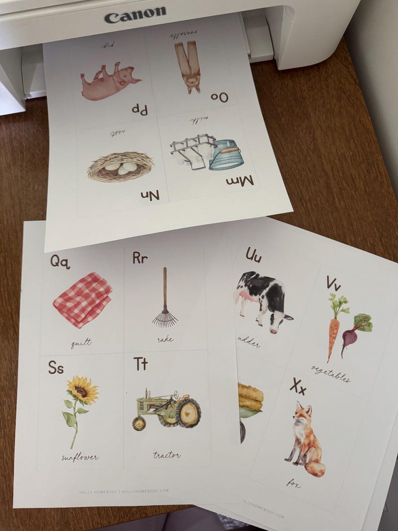 Farm Animal ABC Flash Cards – Printable Learning Activity (PDF) - Etsy