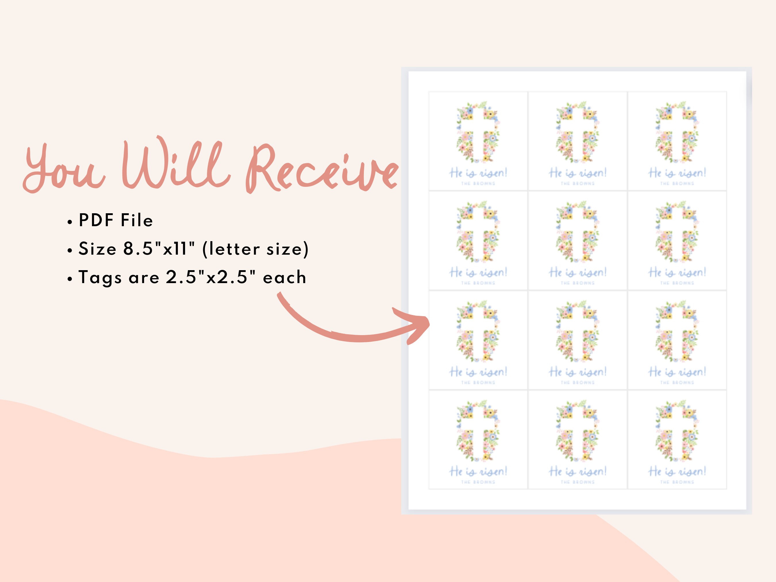 Custom Easter Gift Tags, Printable Christian Easter Tags, Easter Cards ...