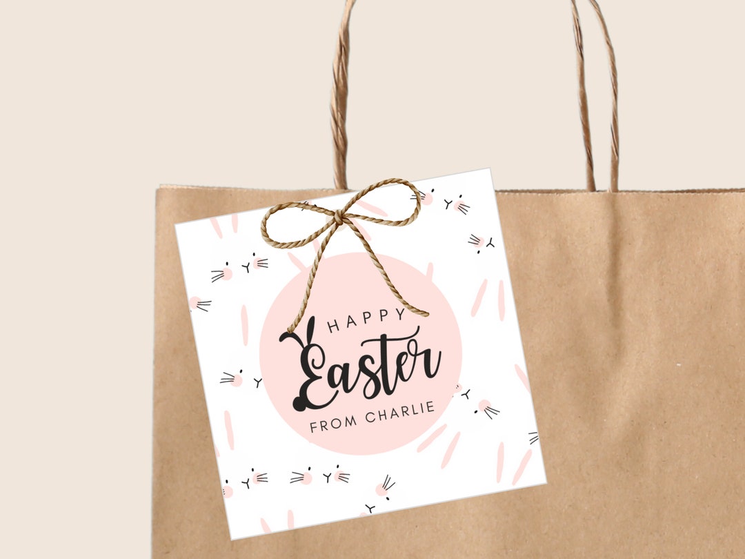 Custom Bunny Easter Gift Tags, Printable Easter Bunny Tags, Easter ...