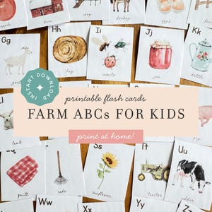 Farm Animal ABC Flash Cards – Printable Learning Activity (PDF) - Etsy