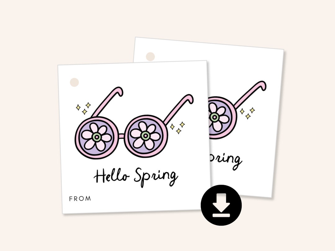 Hello Spring Gift Tags, Printable Spring Gift Tags, Spring Cards ...