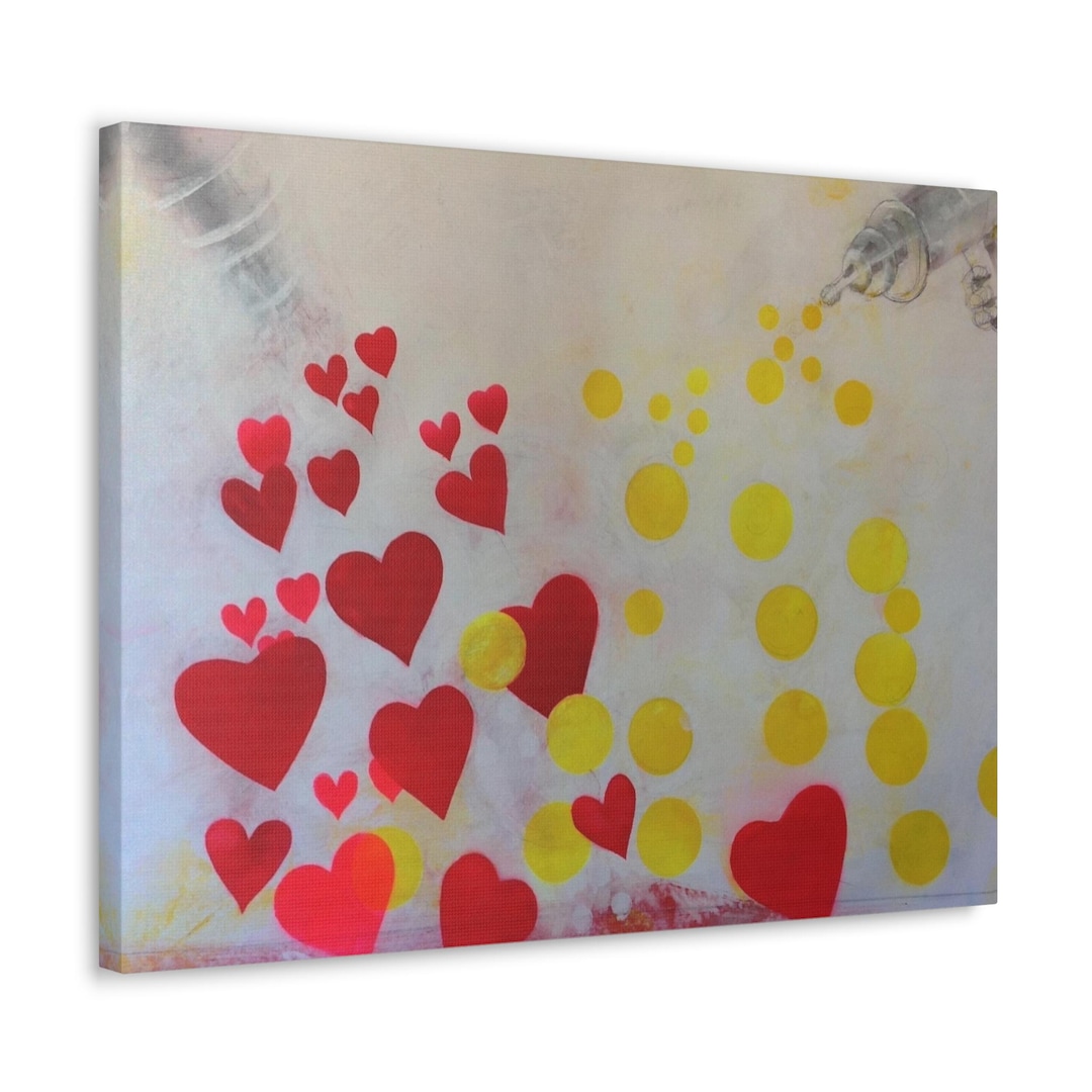 Red Heart Canvas Art: Abstract New World Painting - Etsy