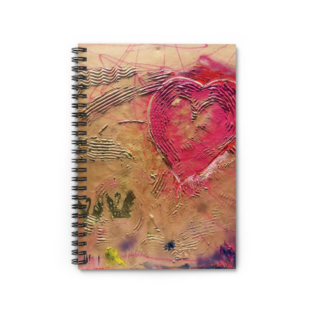Heart & Swans Spiral Notebook: Handmade Mystical Journal - Etsy