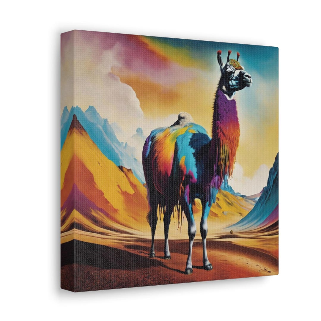 Llama Canvas Art: "the Dali Lamma" Surrealist Decor - Etsy