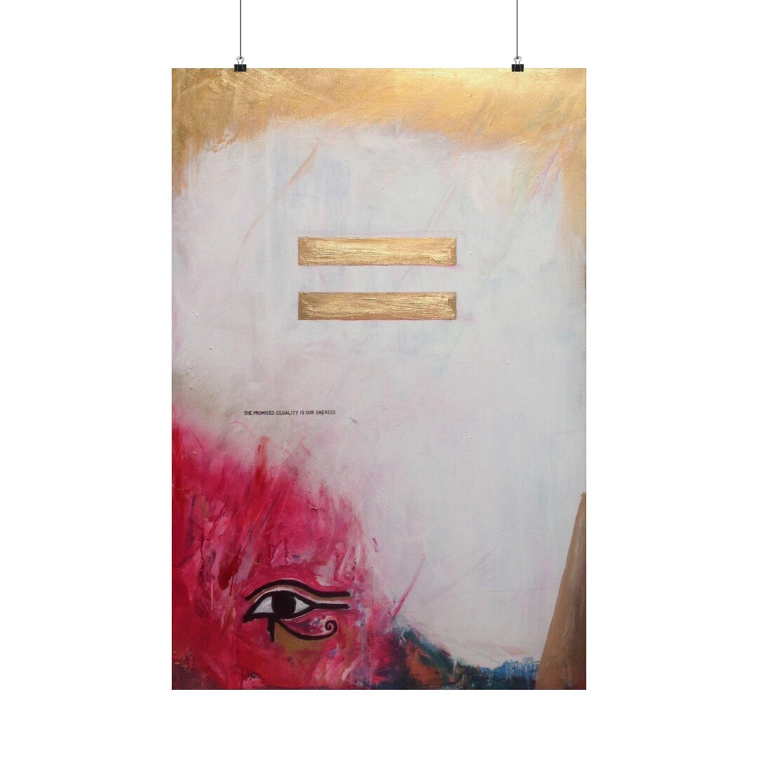 Equality Symbol Art Print, Gold Equal Sign, Minimalist Canvas - Etsy