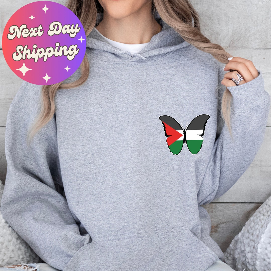 Free Palestine Butterfly Sweatshirt, Palestine Flag Sweater, Genocide ...