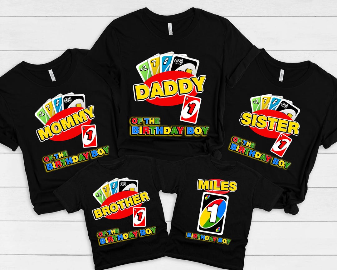 Custom Uno Birthday Shirt,personalized Uno Family Matching Tees,uno ...