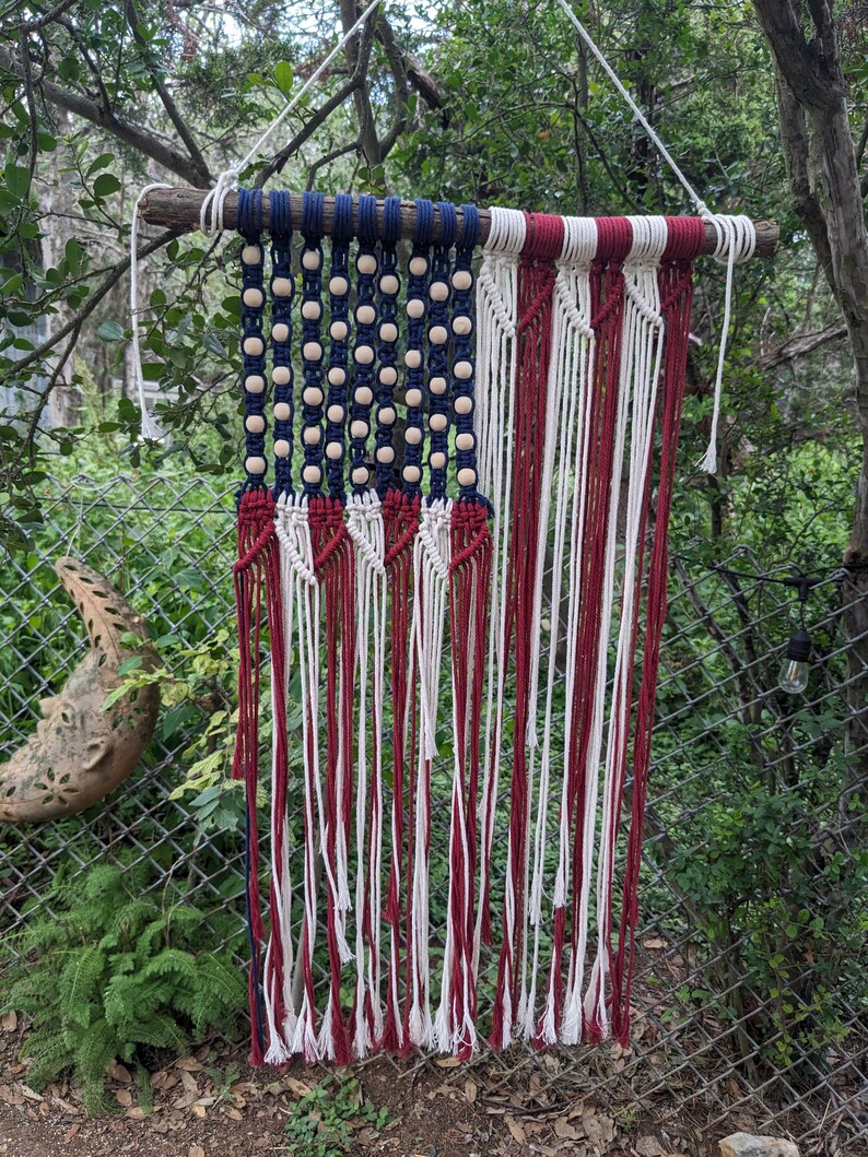 Macrame American Flag Wall Decor - Etsy