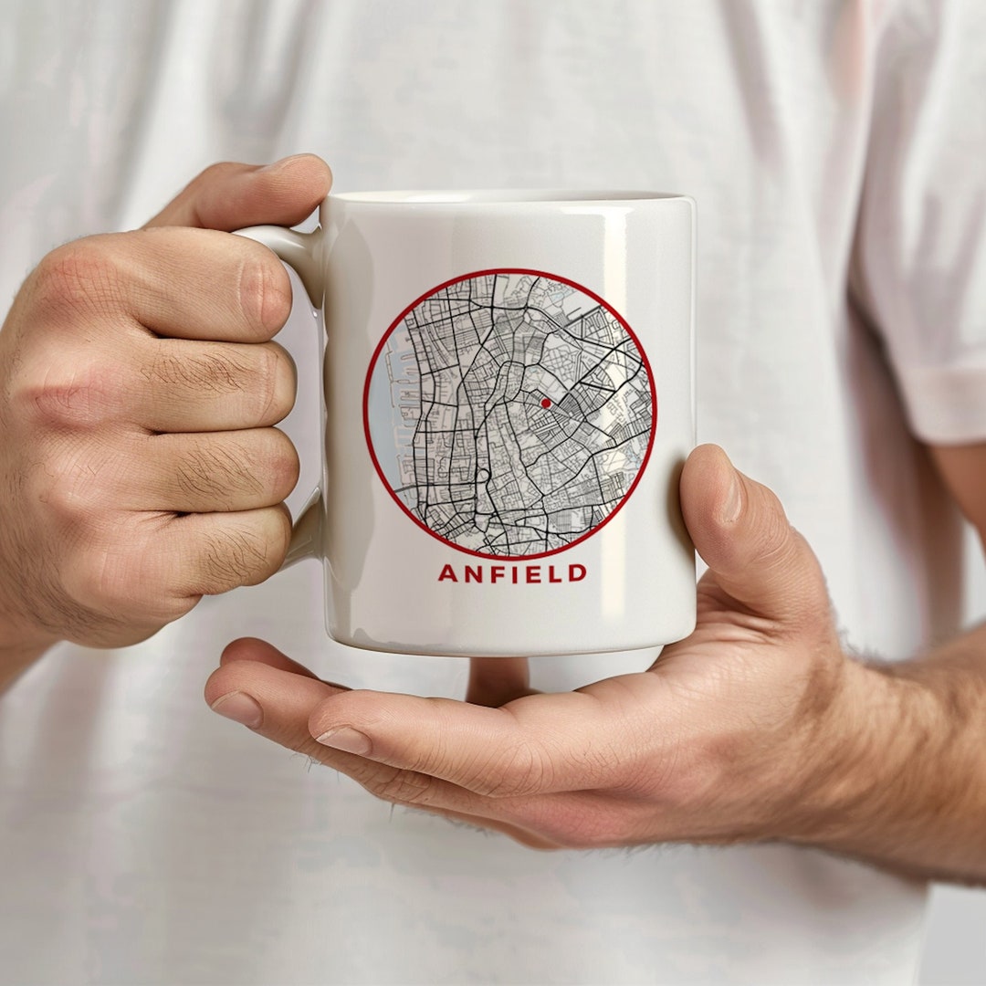 Liverpool Football Club, Football Fan Gift, Stadium Map Mug, Anfield ...