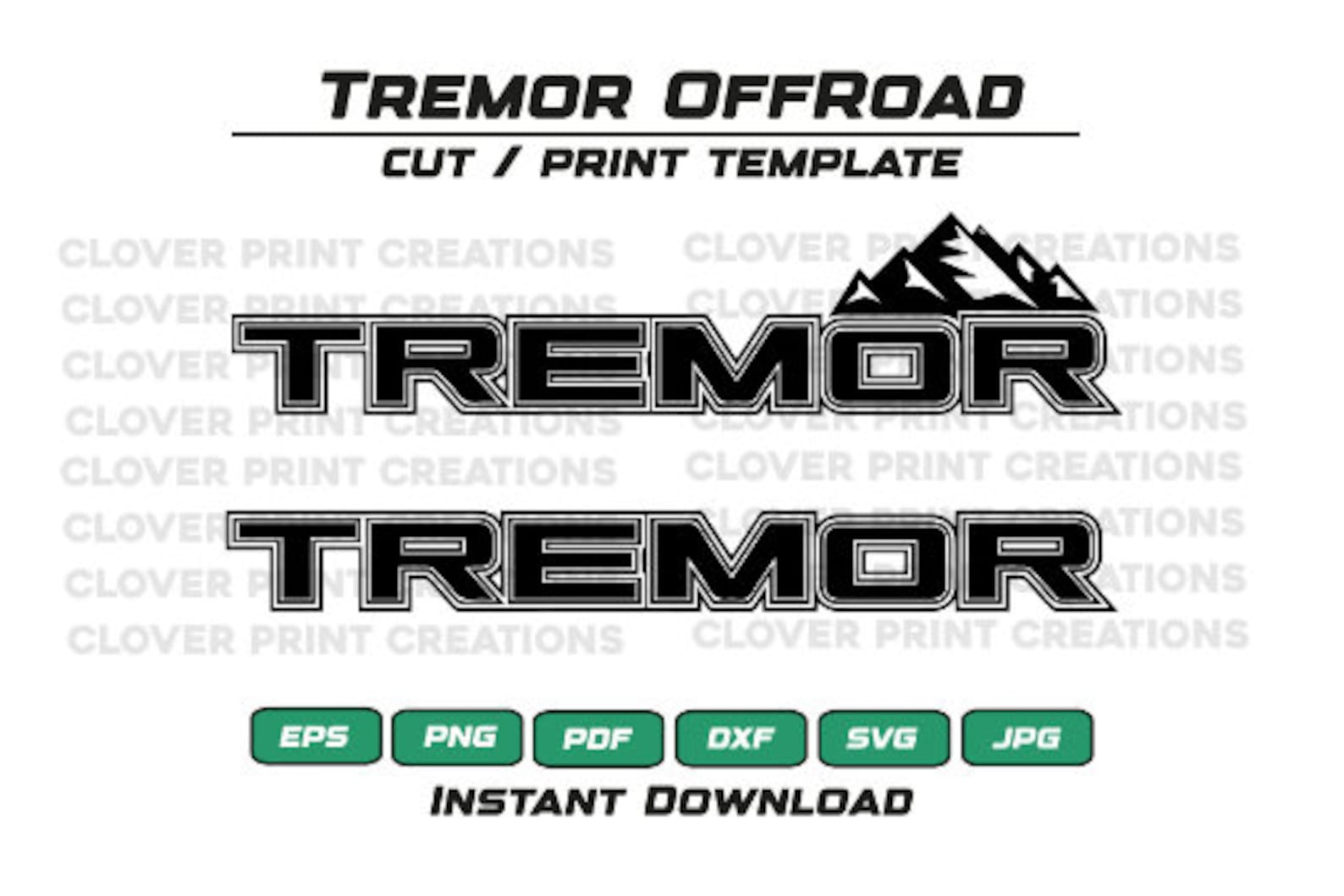 Tremor Offroad Logo / Instant Download / Print Cut Template / PNG / SVG ...