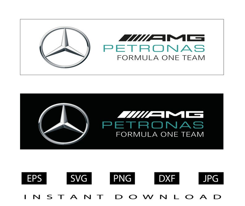 Mercedes F1 Vector / Instant Download / Print Cut Template / PNG / SVG ...
