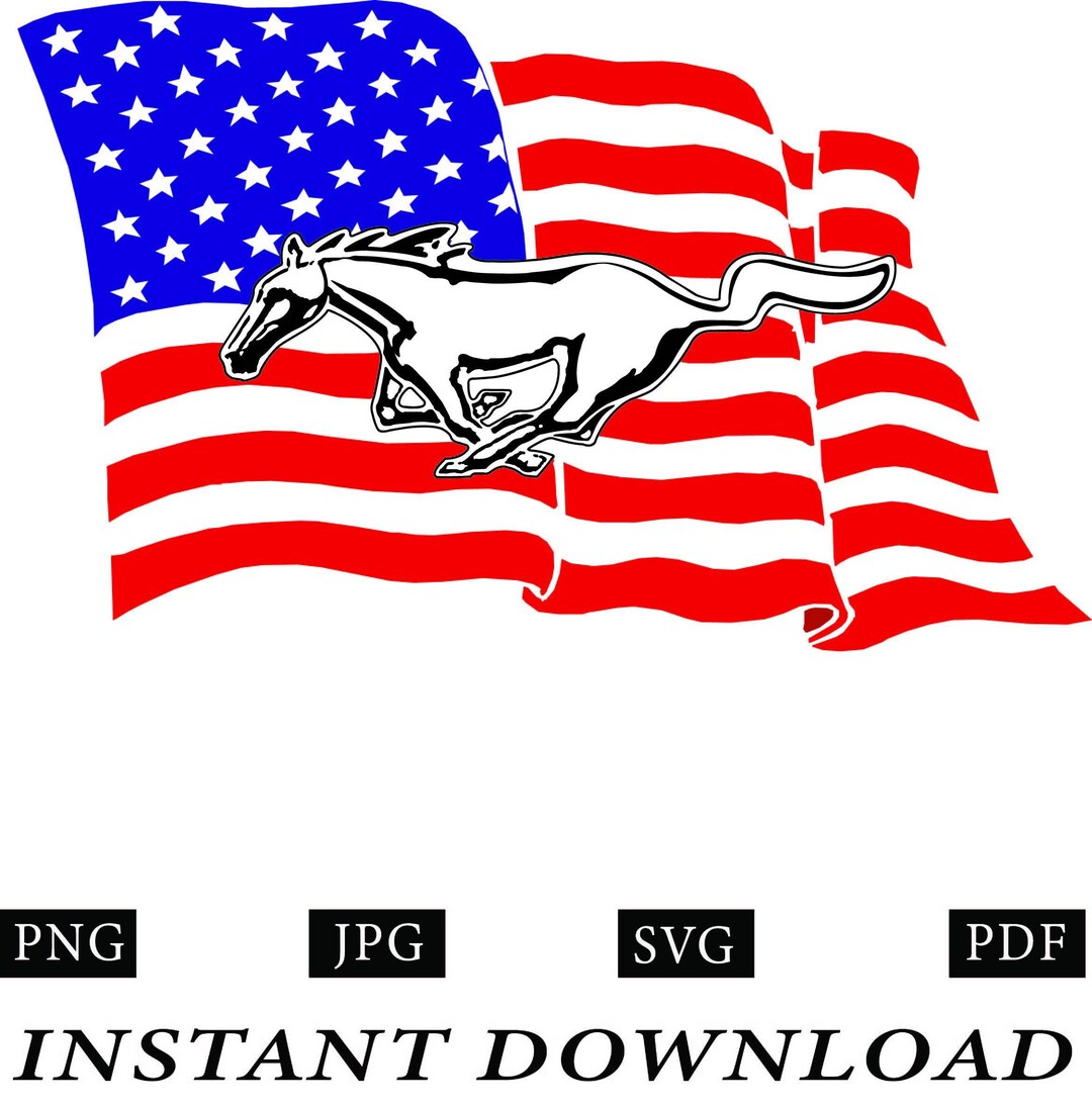 American Mustang Vector / Instant Download / Print Cut Template / PNG ...