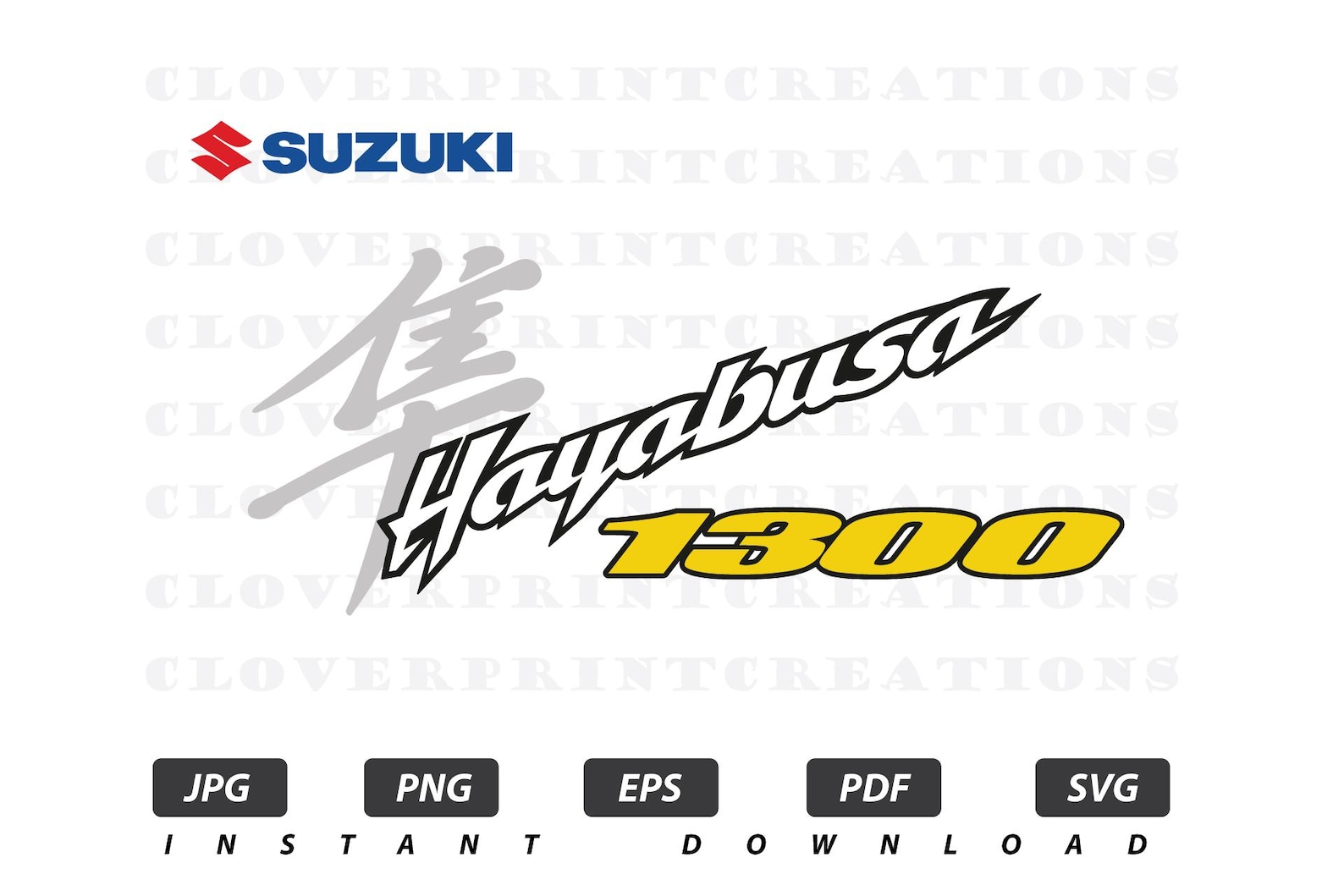 Suzuki Hayabusa 1300 Vector / Instant Download / Print Cut Template ...
