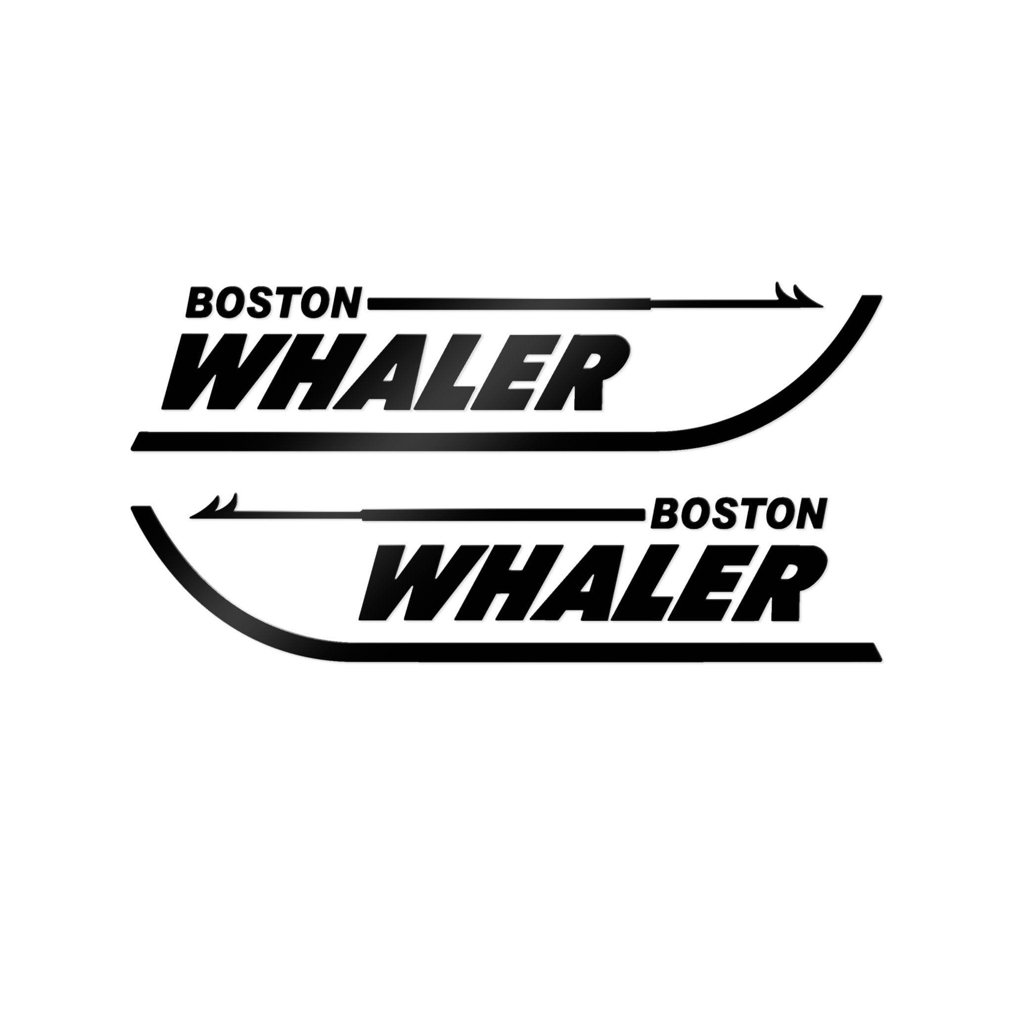 Boston Whaler Black Decals Sticker Boat Set Aftermarket Replacement DTF ...