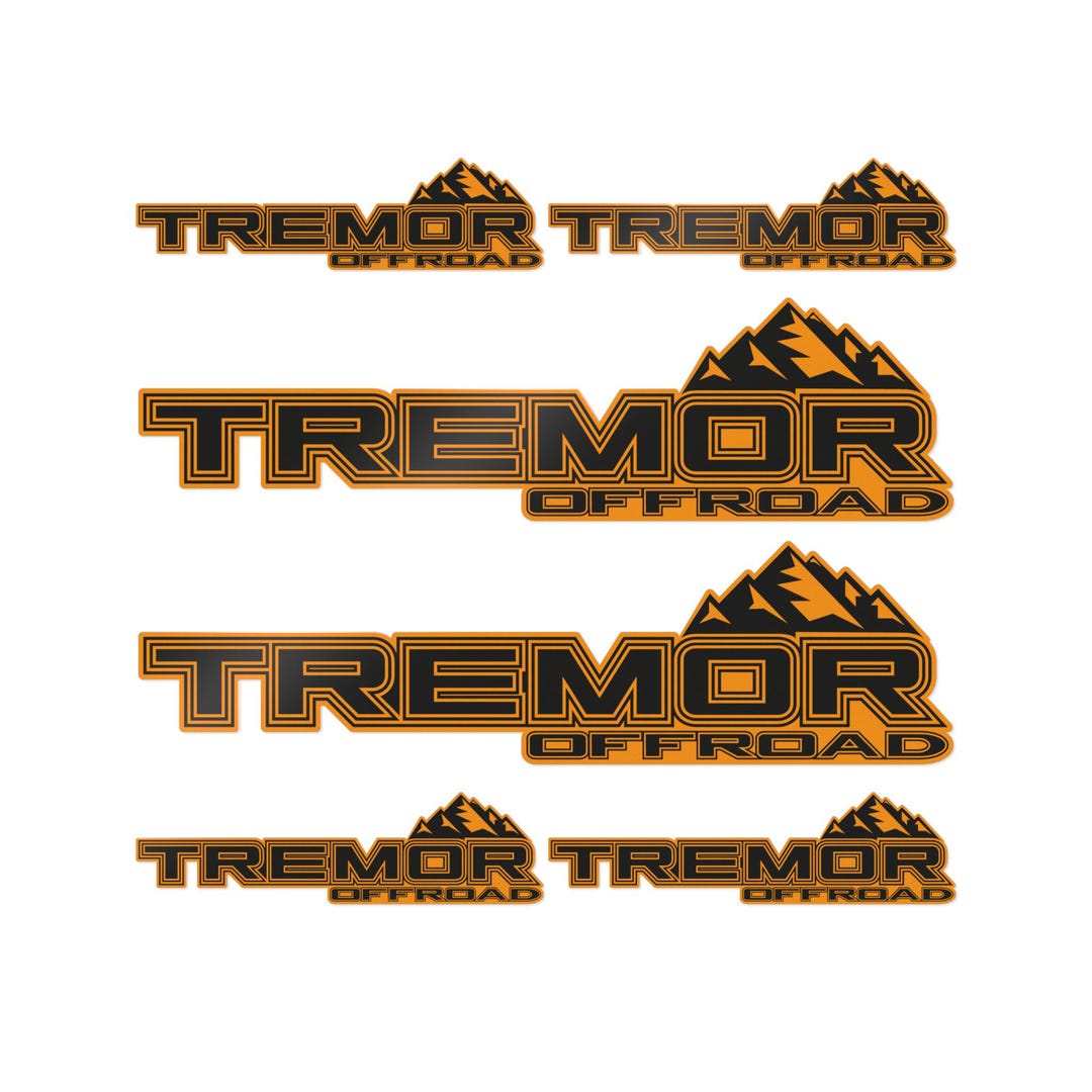 Tremor off Road Black Orange Decals / Stickers / Bed Side / Set of 6pcs ...
