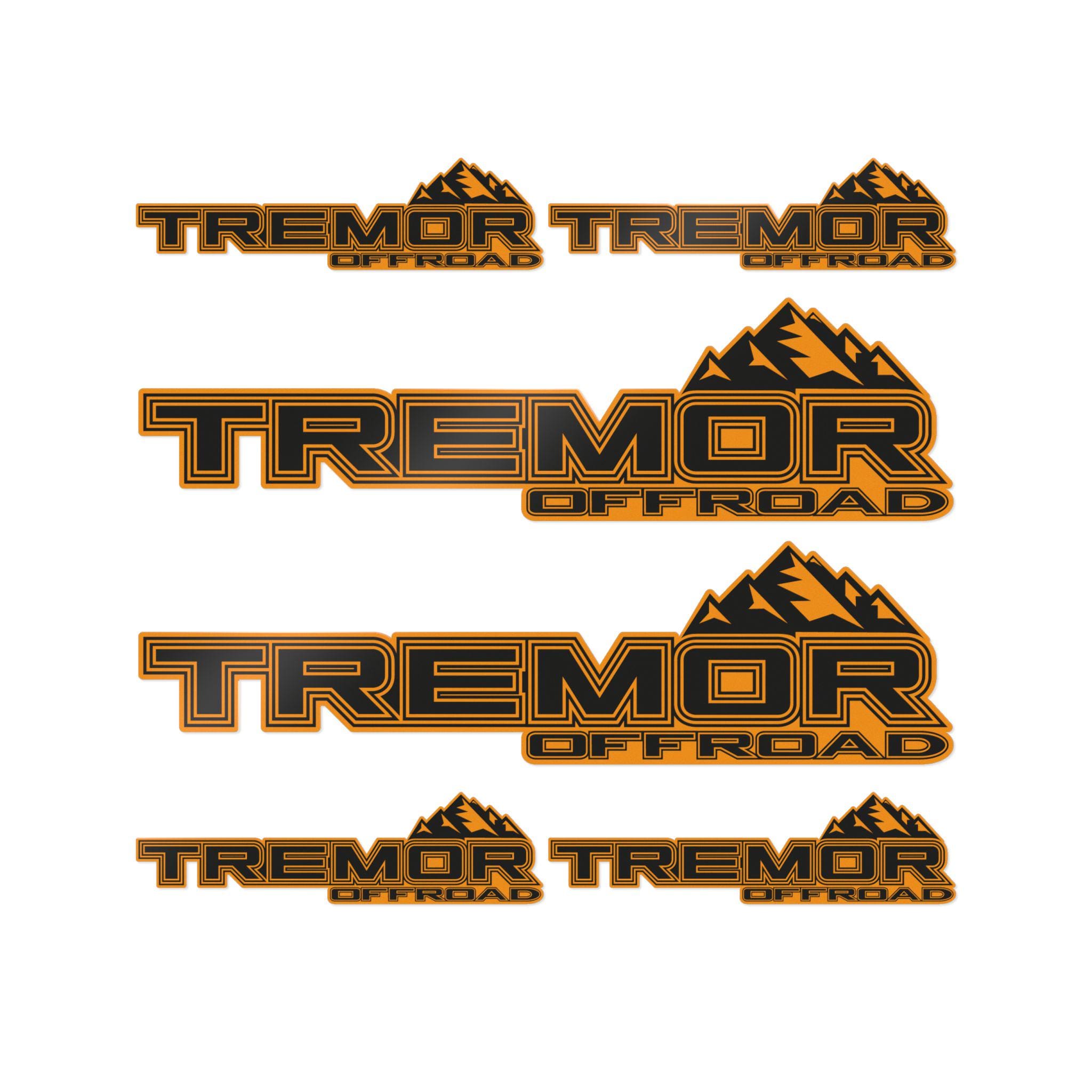 Tremor off Road Black Orange Decals / Stickers / Bed Side / Set of 6pcs ...