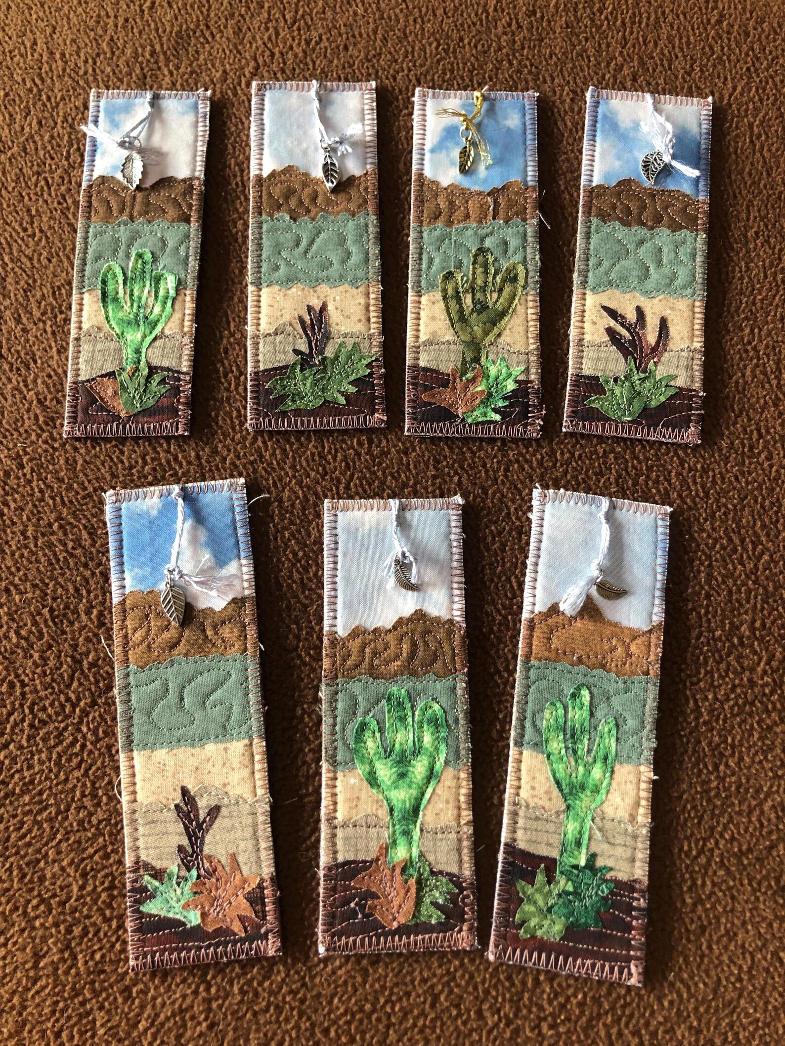 Quilted Fabric Handmade Scenery Bookmark With Charm - Etsy