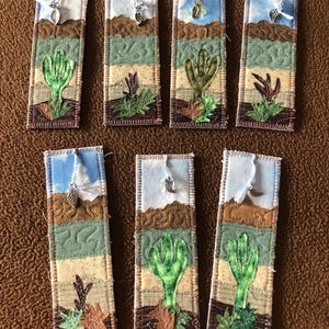 Quilted Fabric Handmade Scenery Bookmark With Charm - Etsy