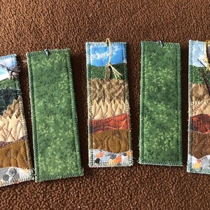Quilted Fabric Handmade Scenery Bookmark With Charm - Etsy