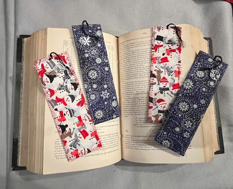 Bookmarks-quilted Fabric Handmade Bookmarks - Seasons With Charm - Etsy