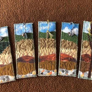 Quilted Fabric Handmade Scenery Bookmark With Charm - Etsy