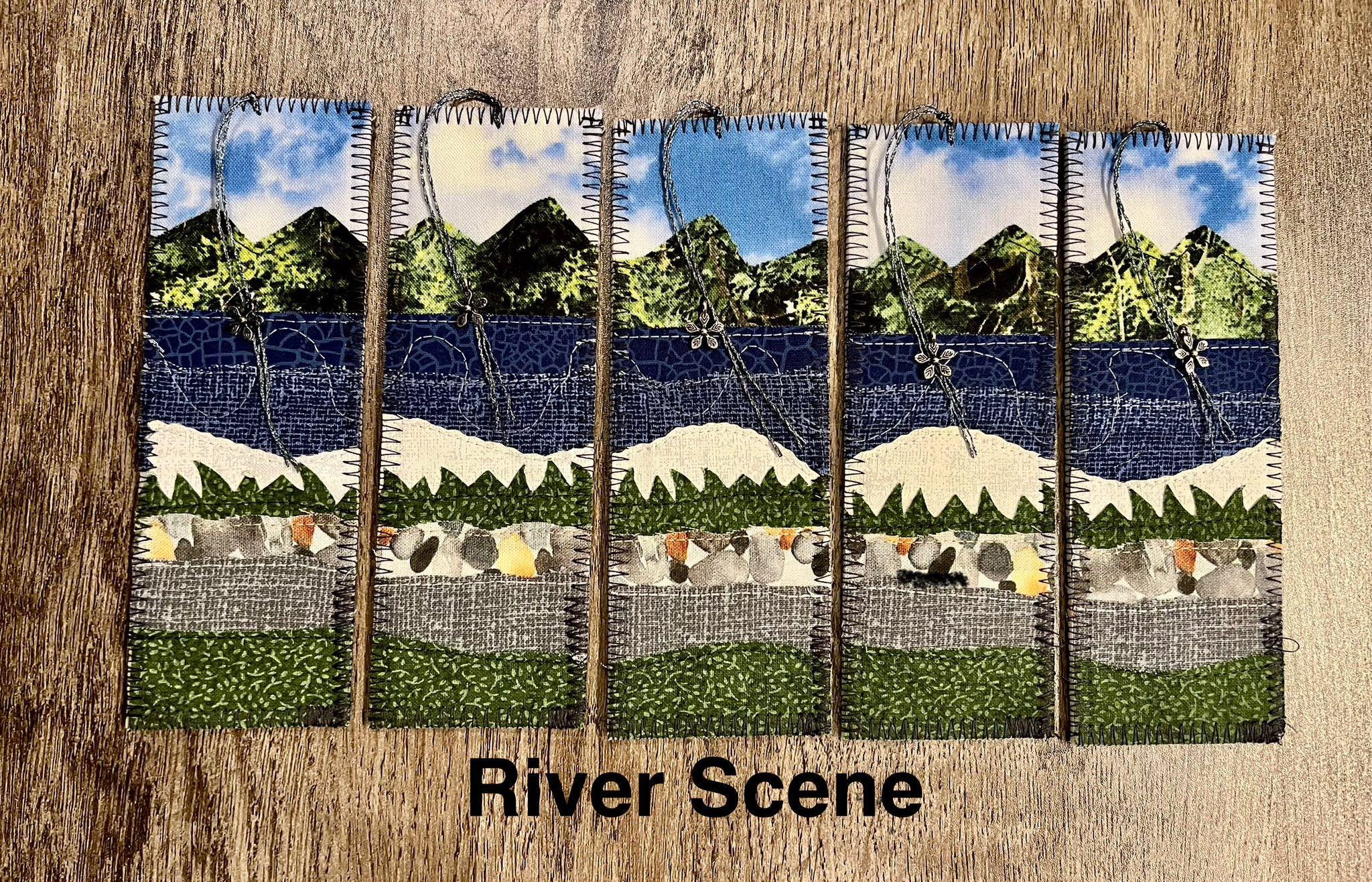 Quilted Fabric Handmade Scenery Bookmark With Charm - Etsy