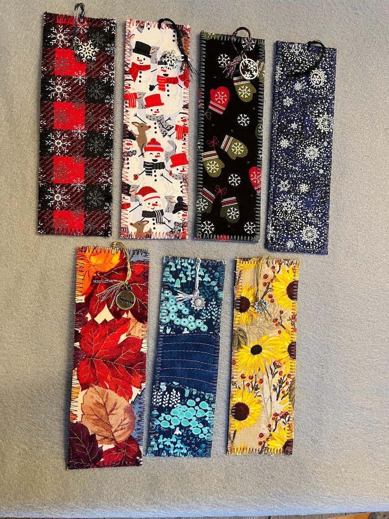 Quilted Fabric Handmade Bookmarks - Seasons With Charm - Etsy