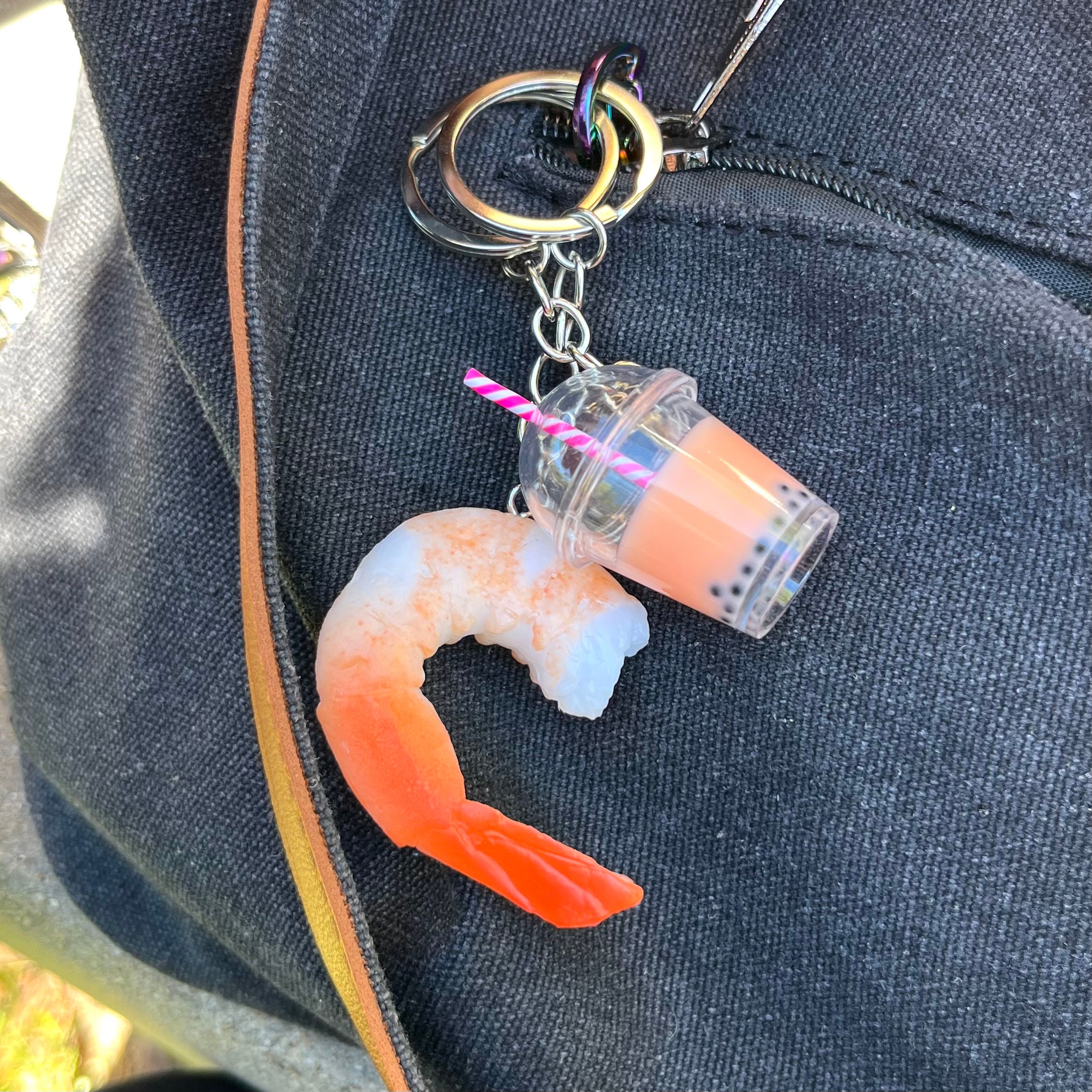 Shrimp Keychain Realistic Shrimp Keychain weird Keychain, Food Keychain ...