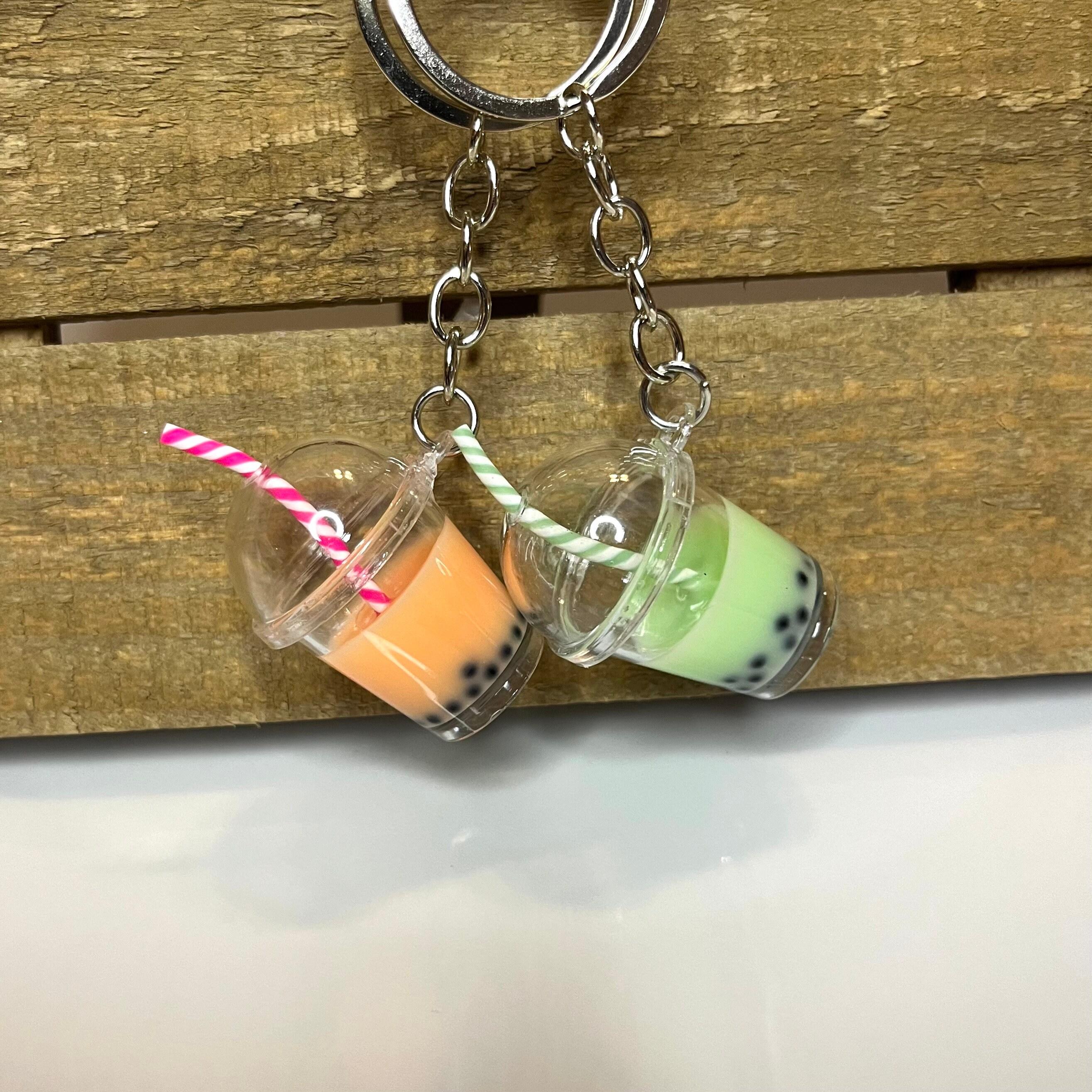 Boba Keychain Milk Tea Keychain Thai Tea Keychain Boba Accessory ...
